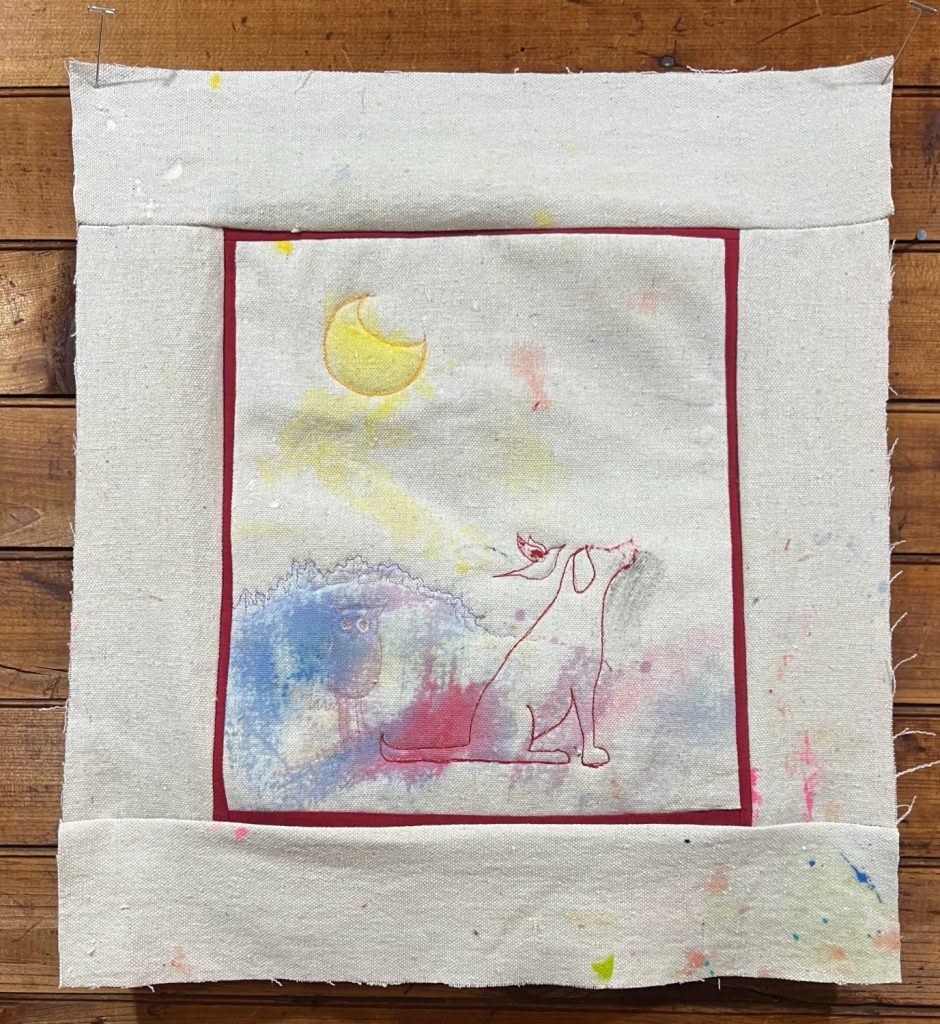 Two Drop Cloth Drawings - Fullmoonfiberart.com